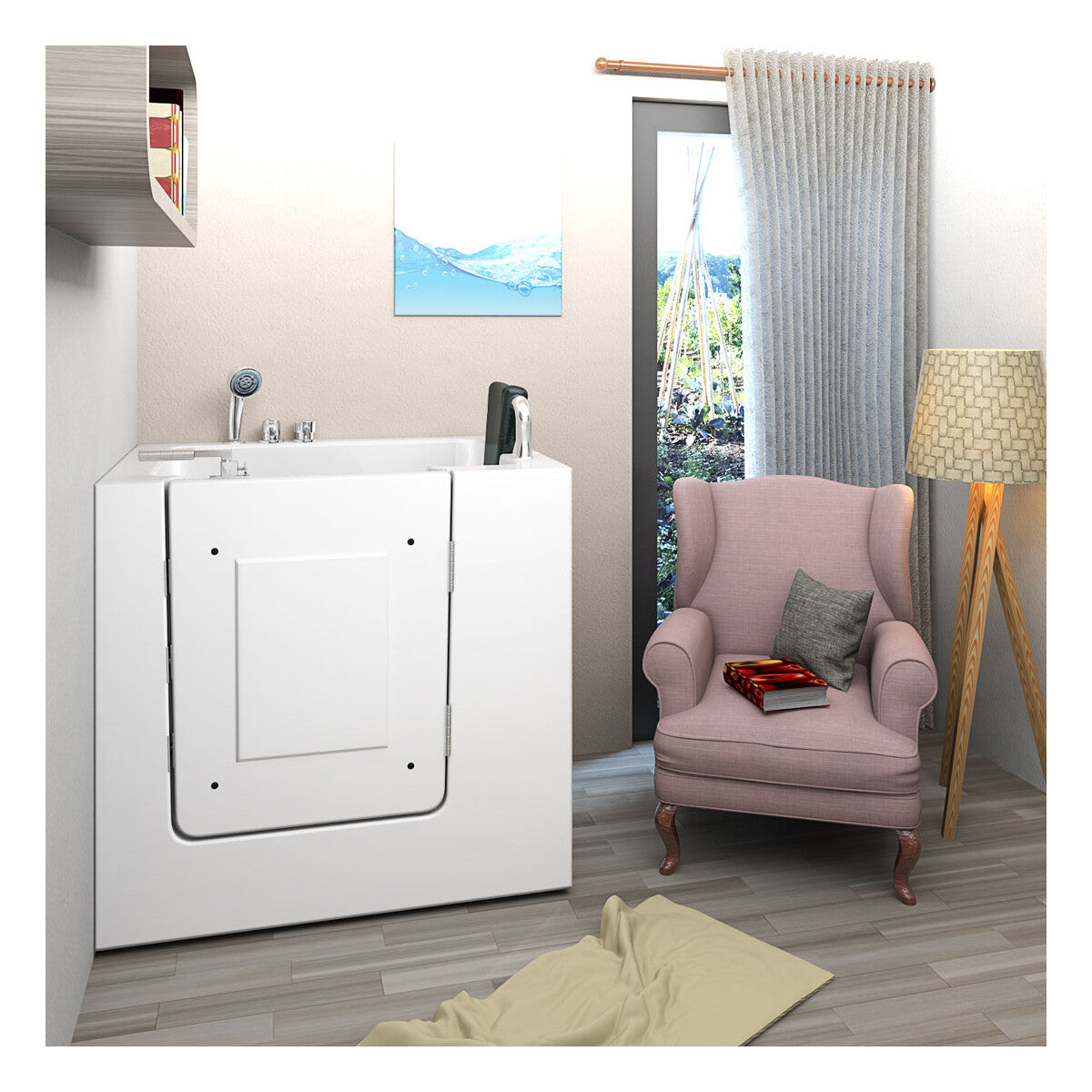 Acqua Vapore Sitzwanne Whirlpool Badewanne mit Tür S02WP-A-R 78x100cm