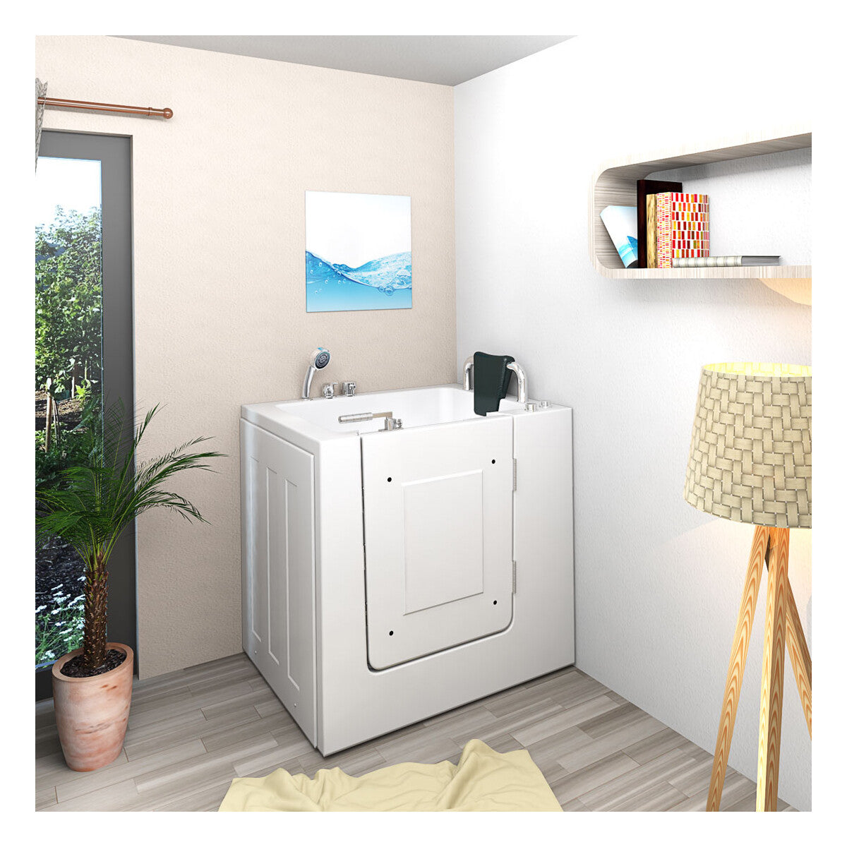 Acqua Vapore Sitzwanne Whirlpool Badewanne mit Tür S02WP-C-R 100x78cm
