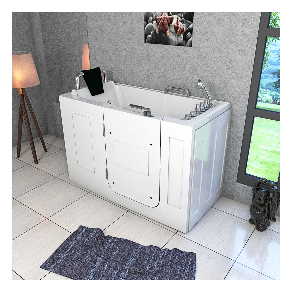 Acqua Vapore Sitzwanne Whirlpool Badewanne mit Tür S07WP-TH-B-L 140x76