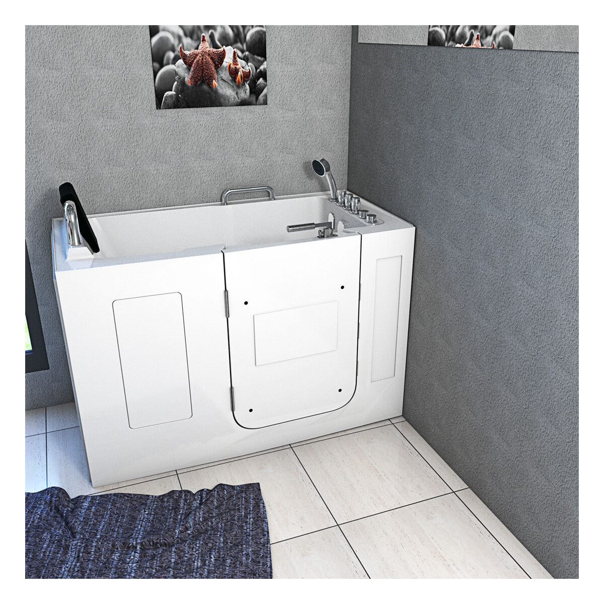 Acqua Vapore Sitzwanne Whirlpool Badewanne mit Tür S07WP-TH-C-L 140x76